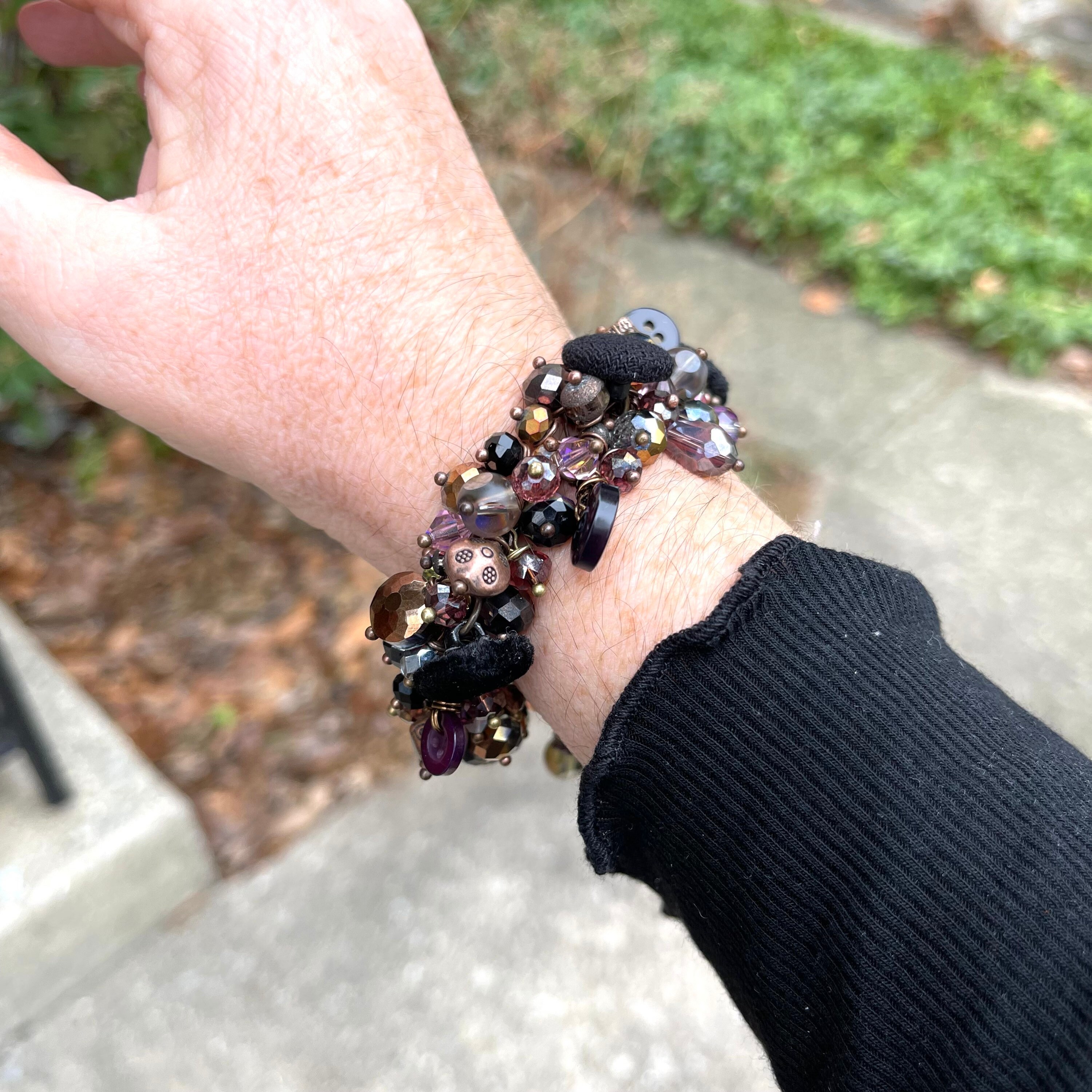 Fabric Button Cluster Bracelet - Etsy