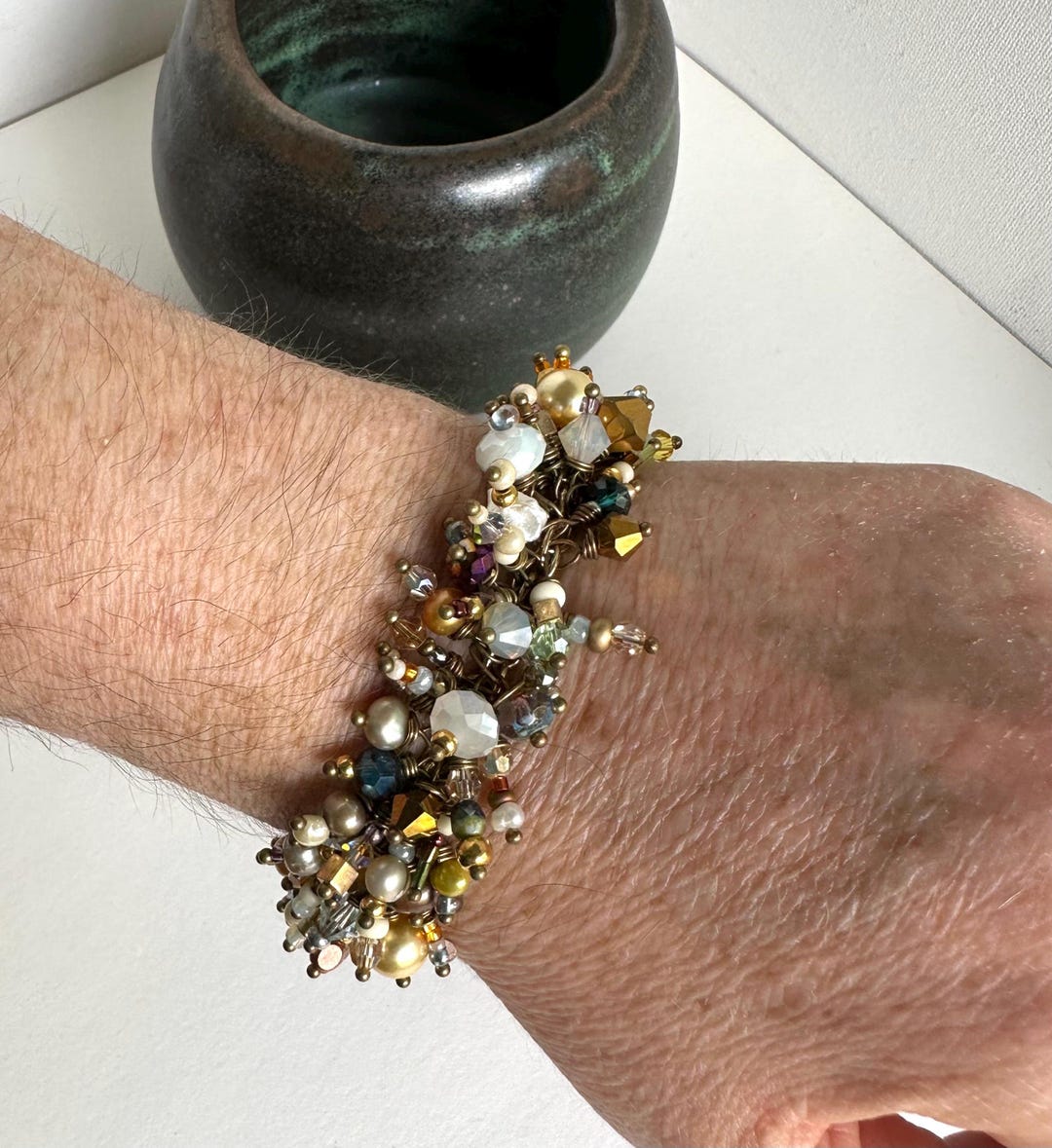 Go With the Flow - Glass Bead Cluster Bracelet - Etsy