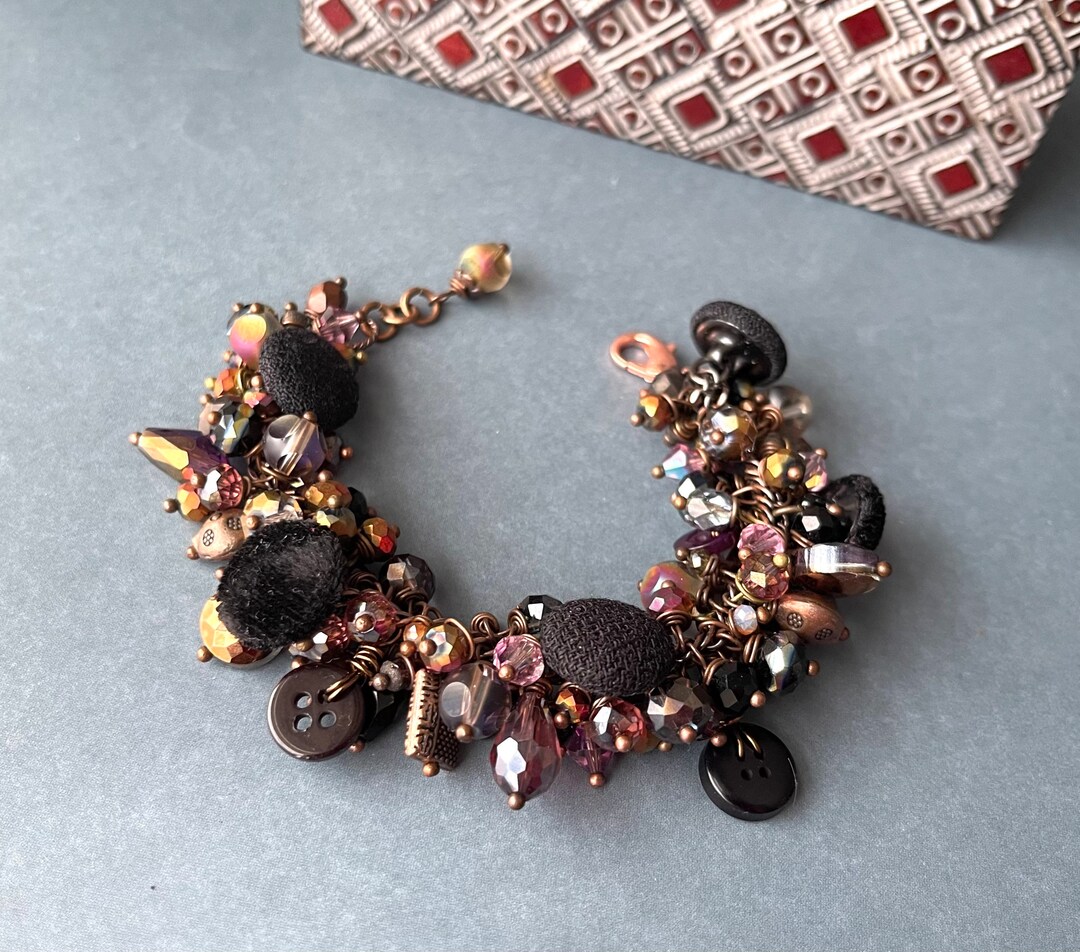 Fabric Button Cluster Bracelet - Etsy