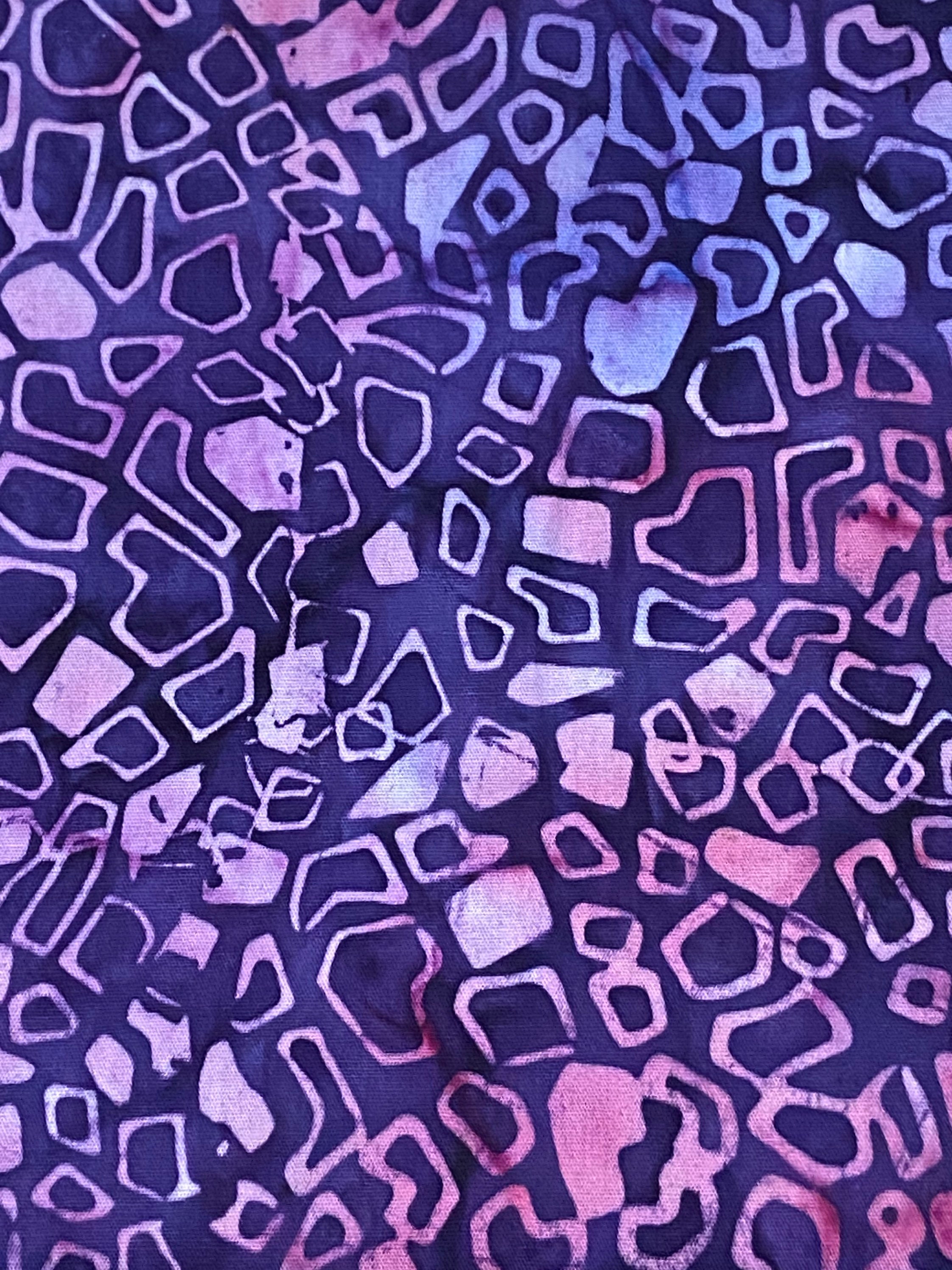 Batik, Batik Fabric, Batik by the Half Yard, Purple Batik, Purple ...