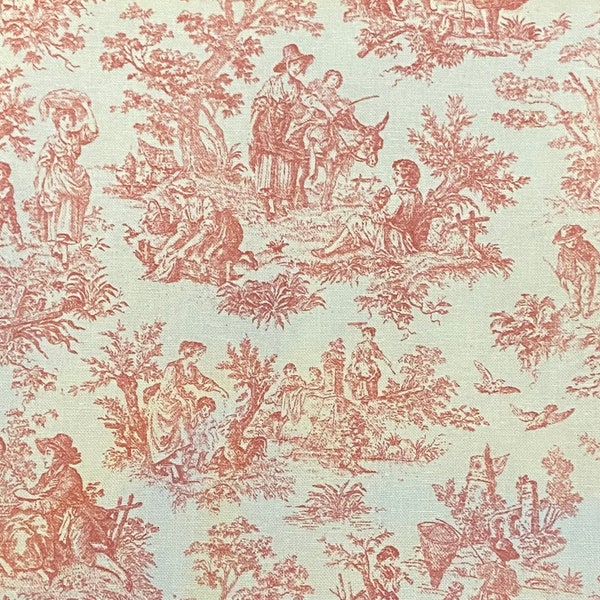 Red Toile Fabric - Etsy