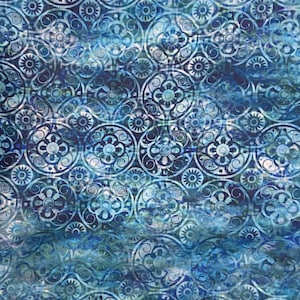 Batik Fabric, Batik Fabric by the Yard, Blue Batik Fabric, Pattern ...