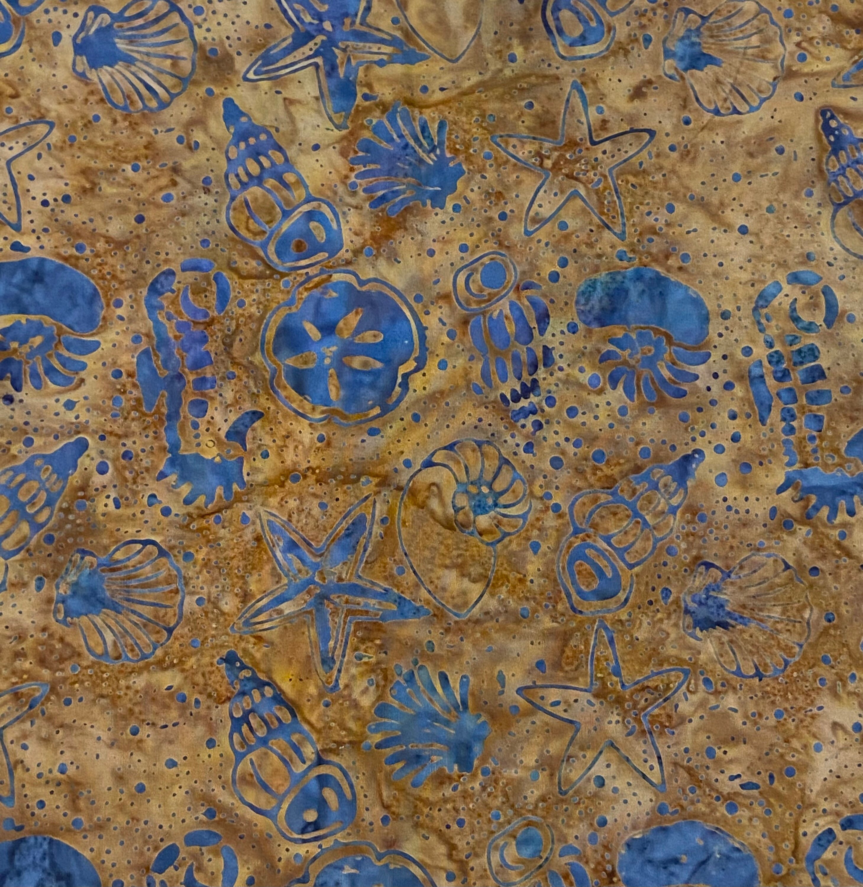 Batik Fabric, Batik Fabric by the Half Yard, Brown Batik Fabric, Beach ...