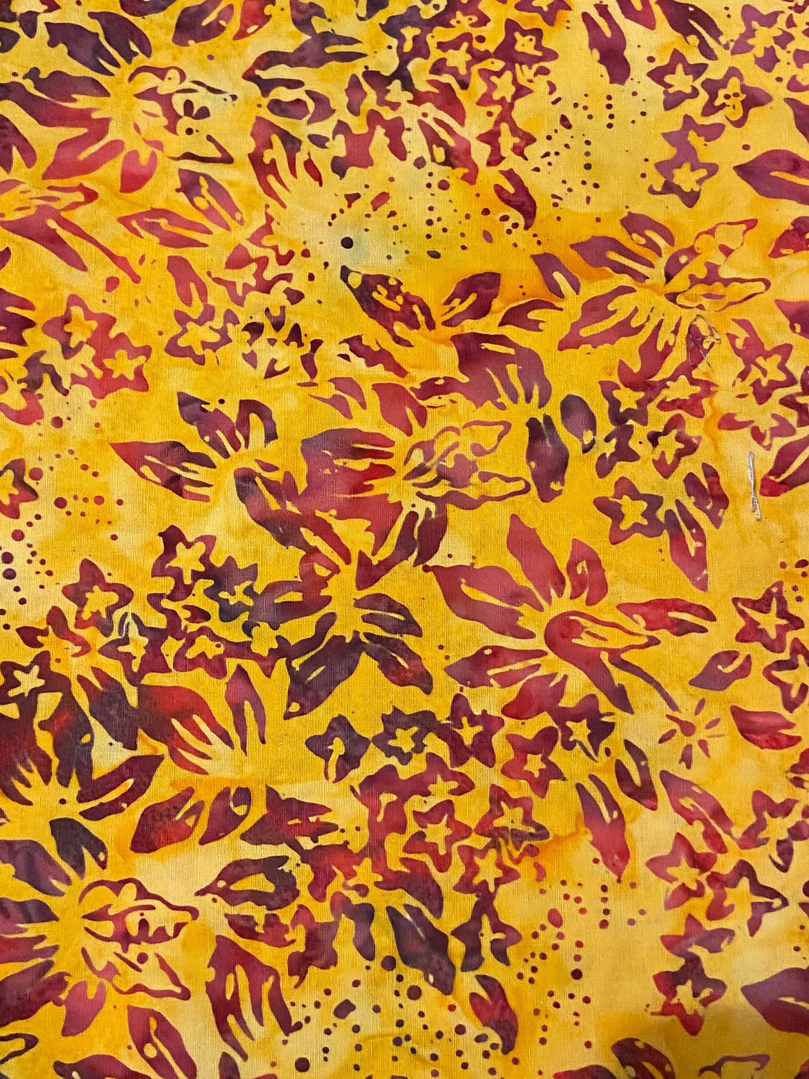 Batik, Yellow Batik, Batik by the Half Yard, Yellow Fabric, Yellow and ...