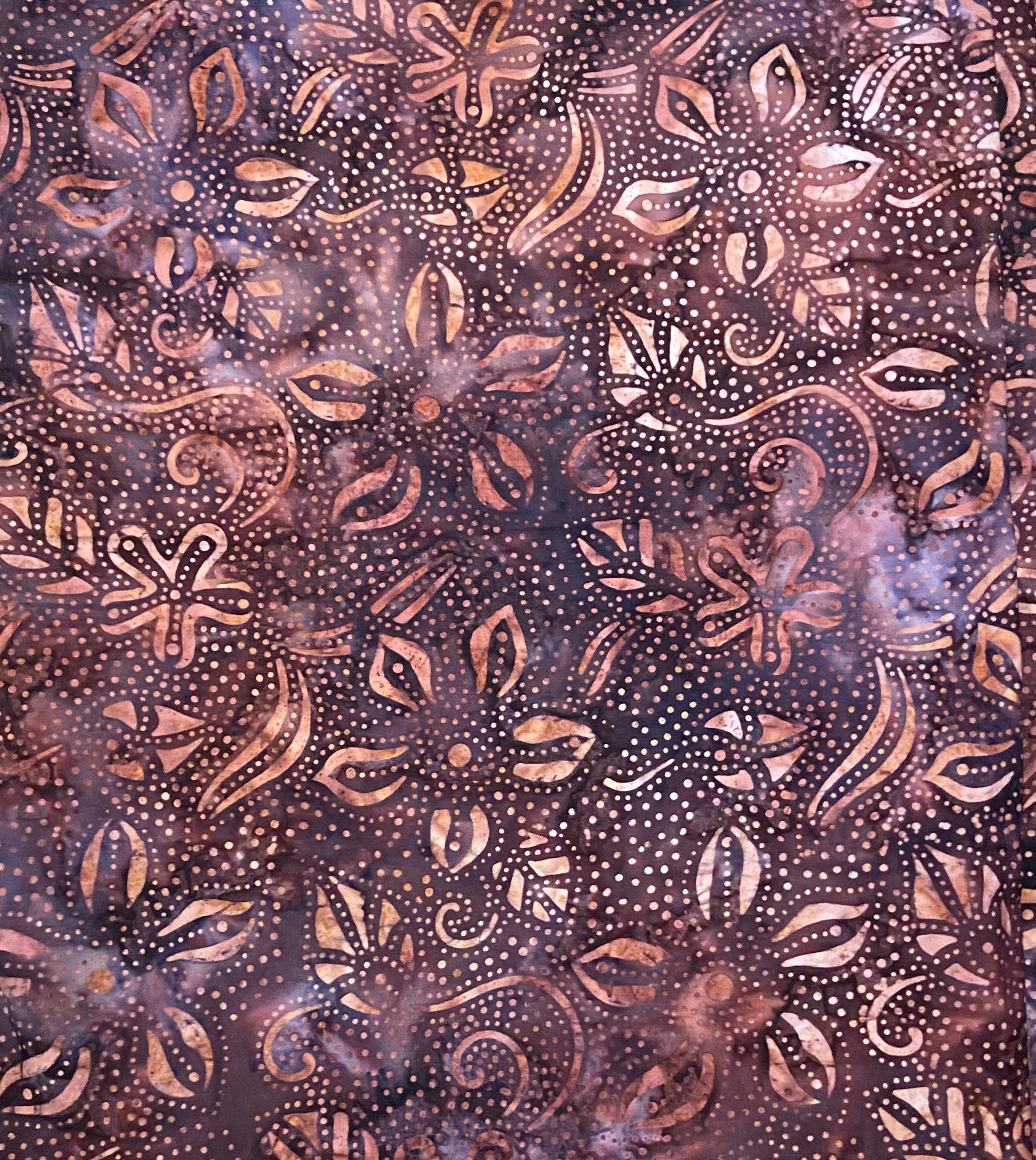 Batik Fabric, Batik by the Half Yard, Fabric by the Yard, Brown Batik ...