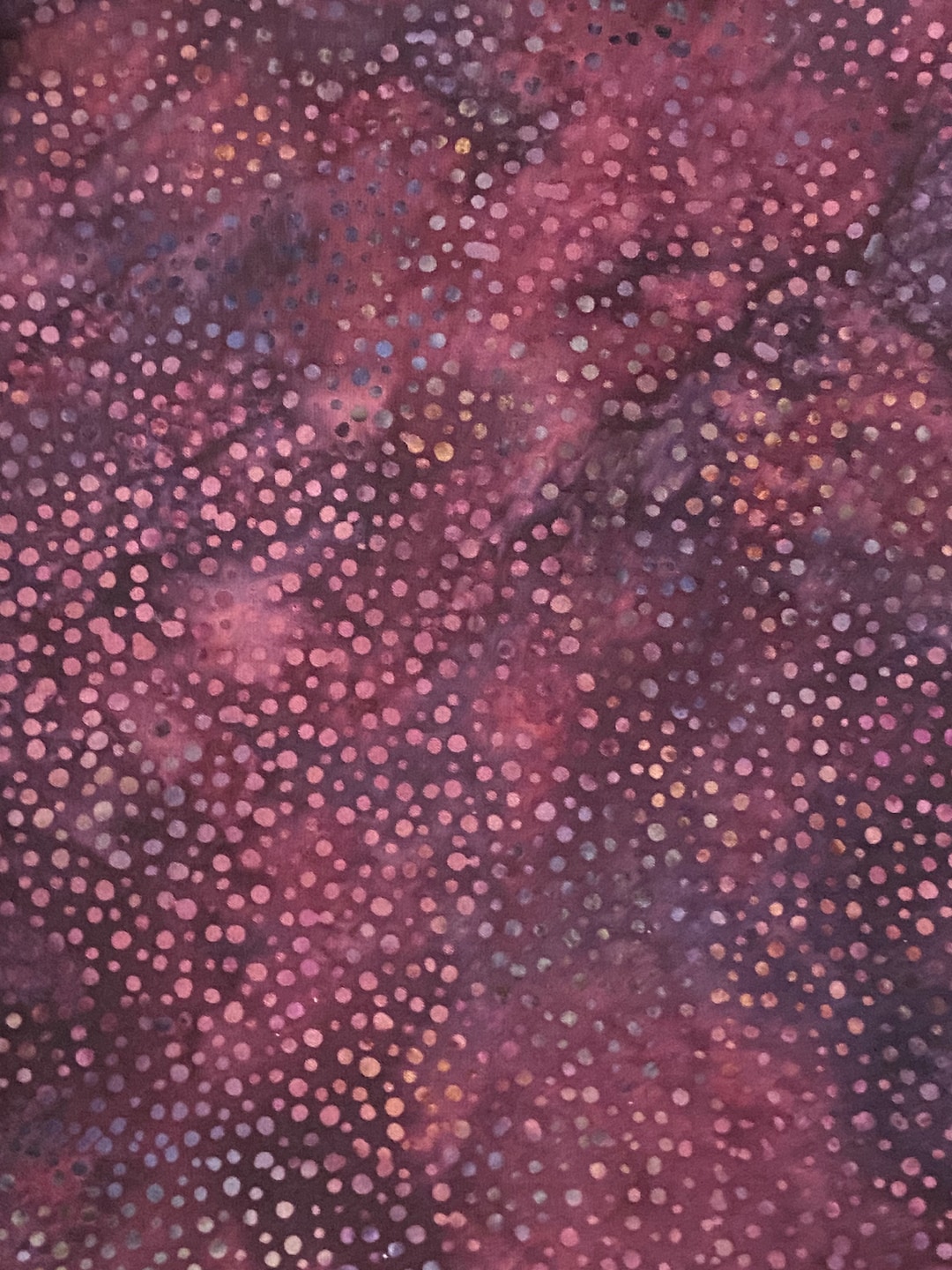 Batik, Purple Batik Fabric, Batik by the Half Yard, Purple Fabric, Dot ...
