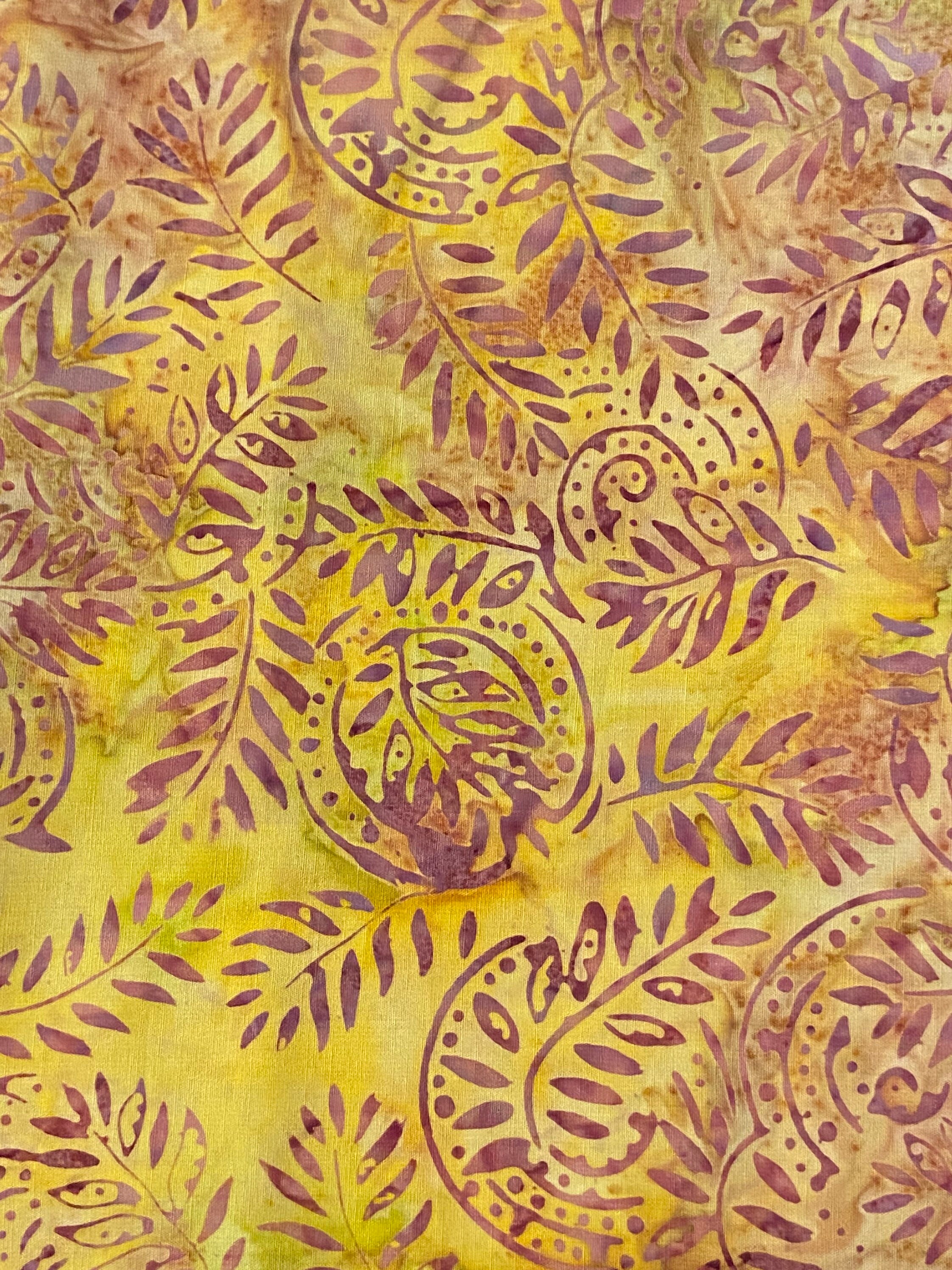 Batik, Yellow Batik, Batik by the Half Yard, Yellow Fabric, Yellow ...