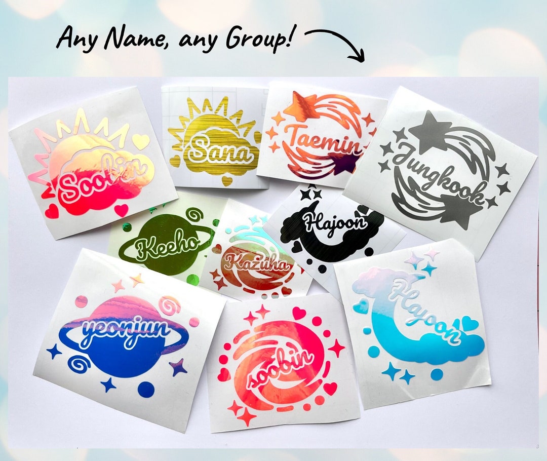 Celestial Planet Sun Moon Shooting Star Nebula Kpop Sticker Decal Bias ...