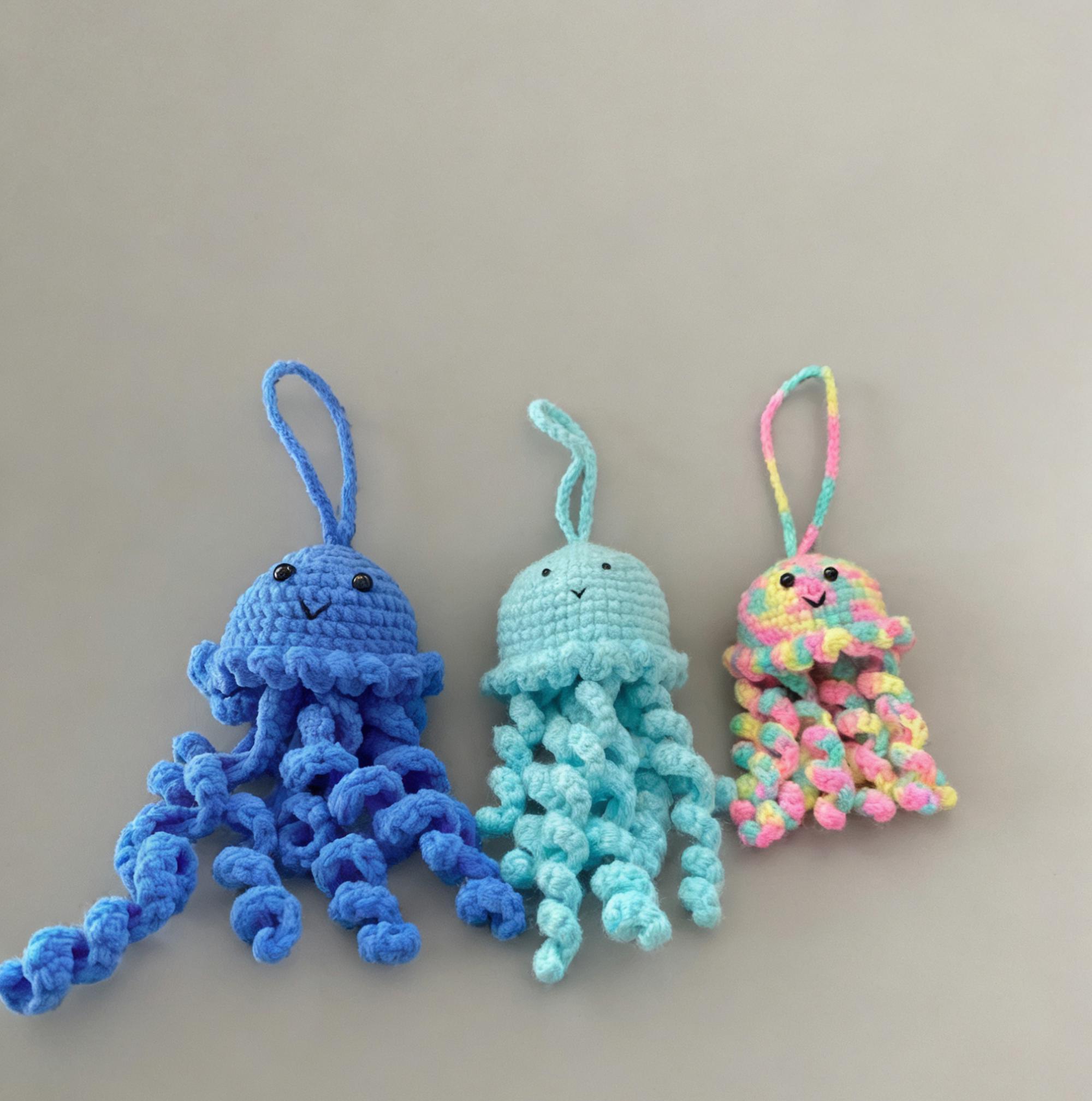 Octopus Crochet Wind Chime Pendant, Octopus Crochet Keychain, Jellyfish ...