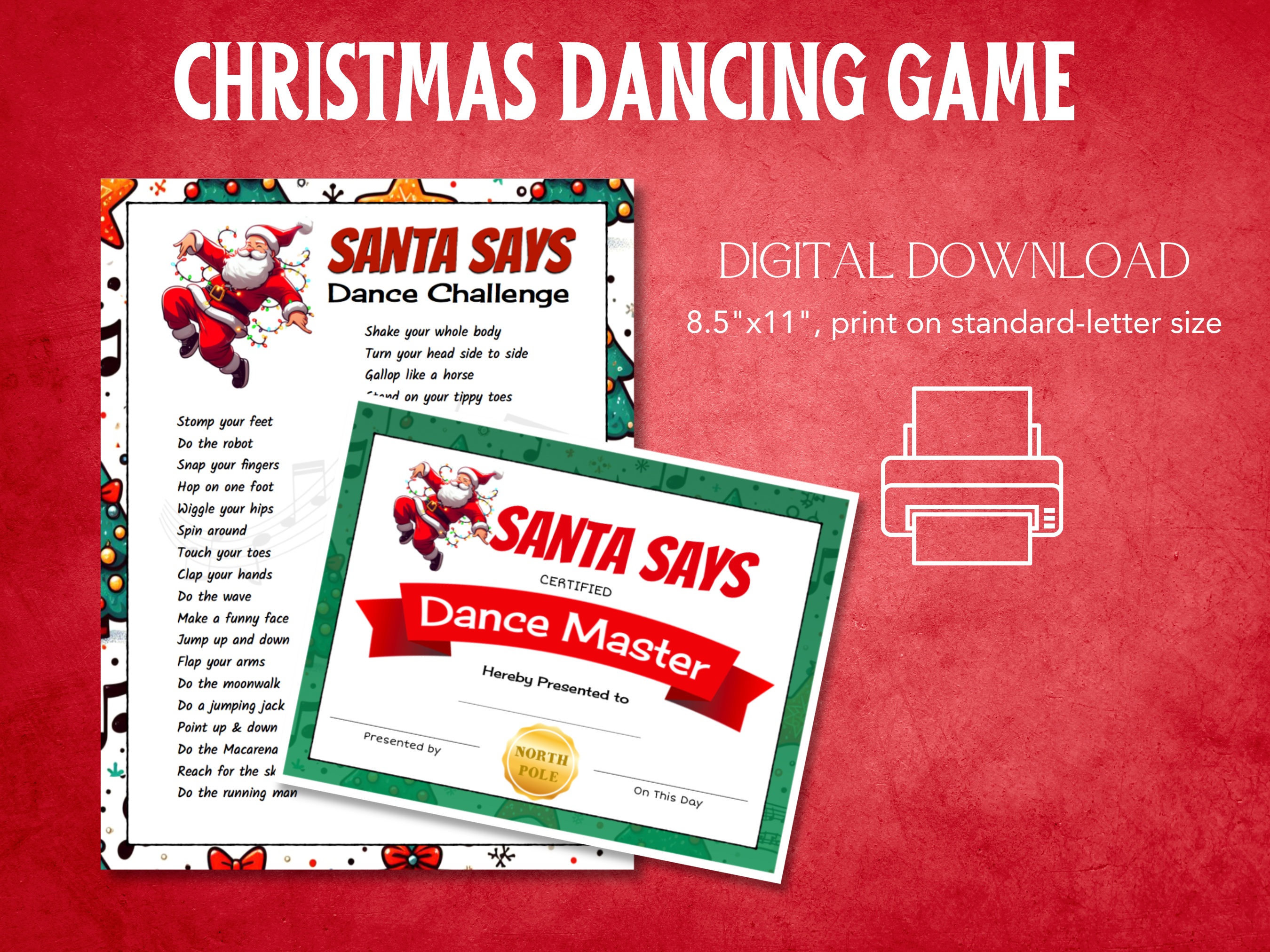 Simon Says, Dance Game, Santa Says Dance Challenge, Easy Dance ...