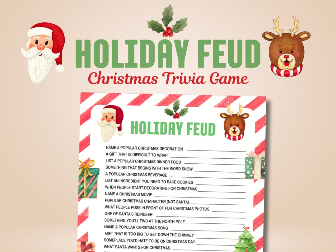 Holiday Family Feud Game Christmas Family Feud Game Christmas Trivia ...