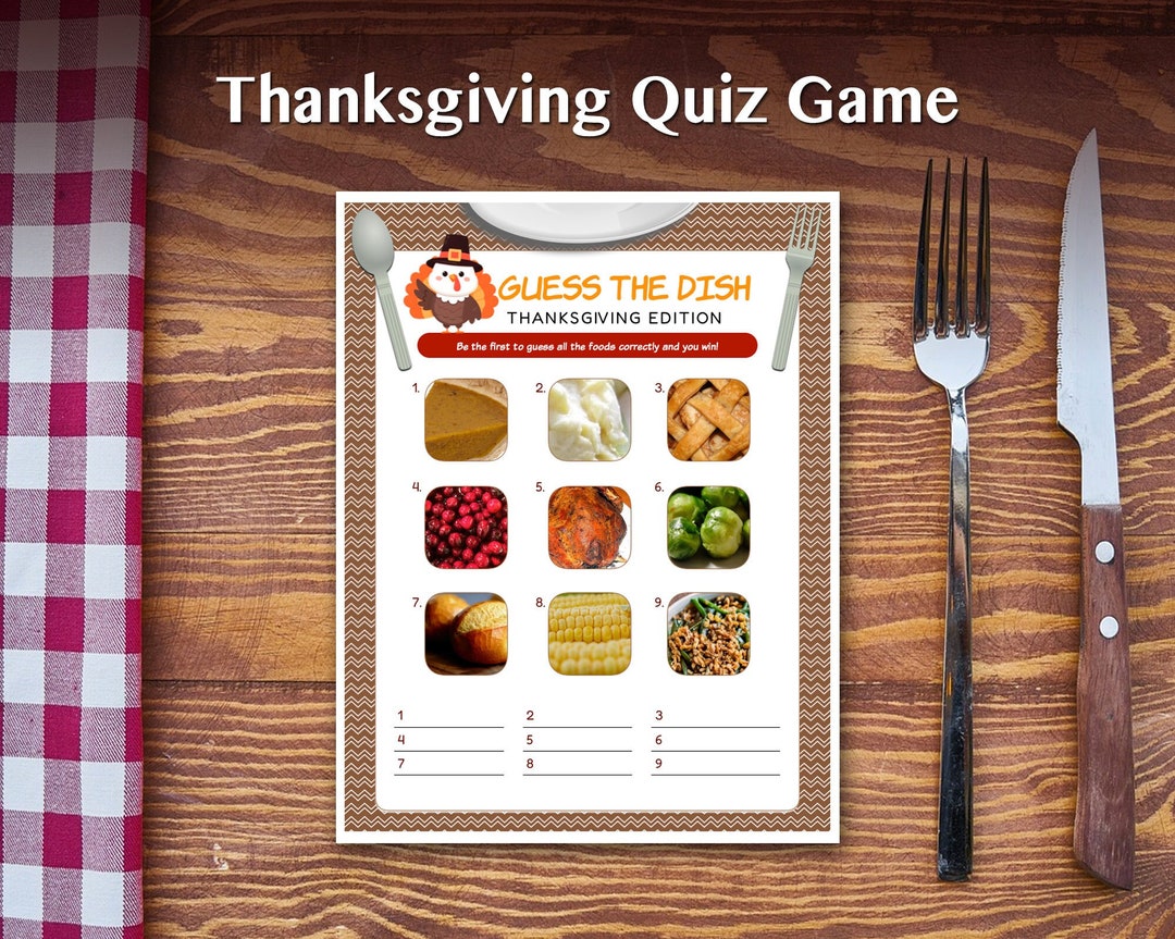 Guess the Food Thanksgiving Printable Game Friendsgiving - Etsy