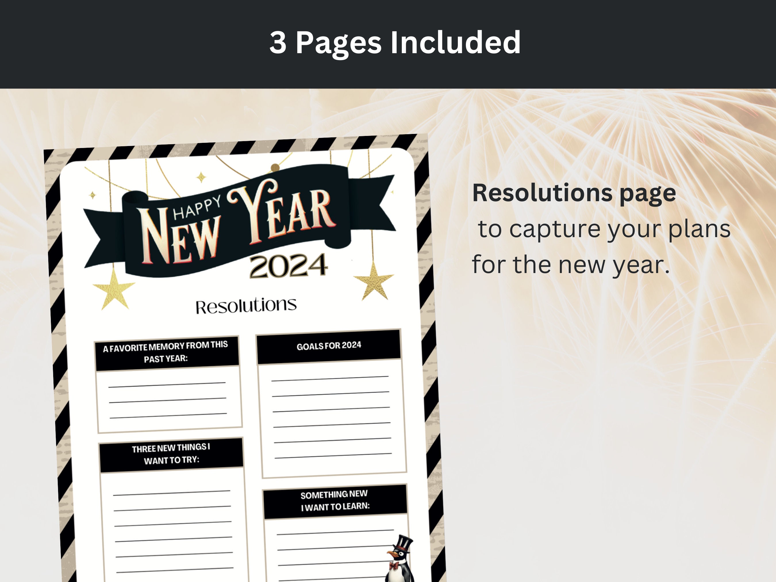 New Years Resolutions, End of Year Review, New Years Eve Activity, New ...