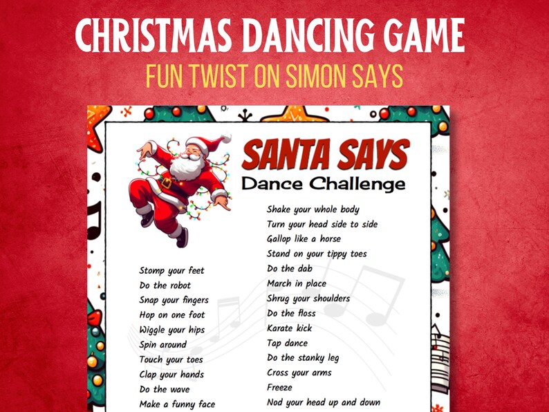Simon Says, Dance Game, Santa Says Dance Challenge, Easy Dance ...
