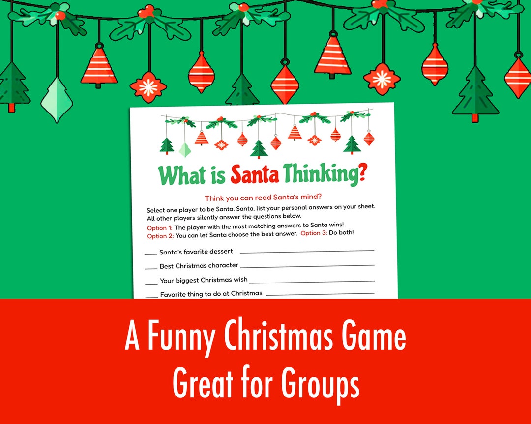 Funny Christmas Game, What is Santa Thinking, Christmas Party Game ...