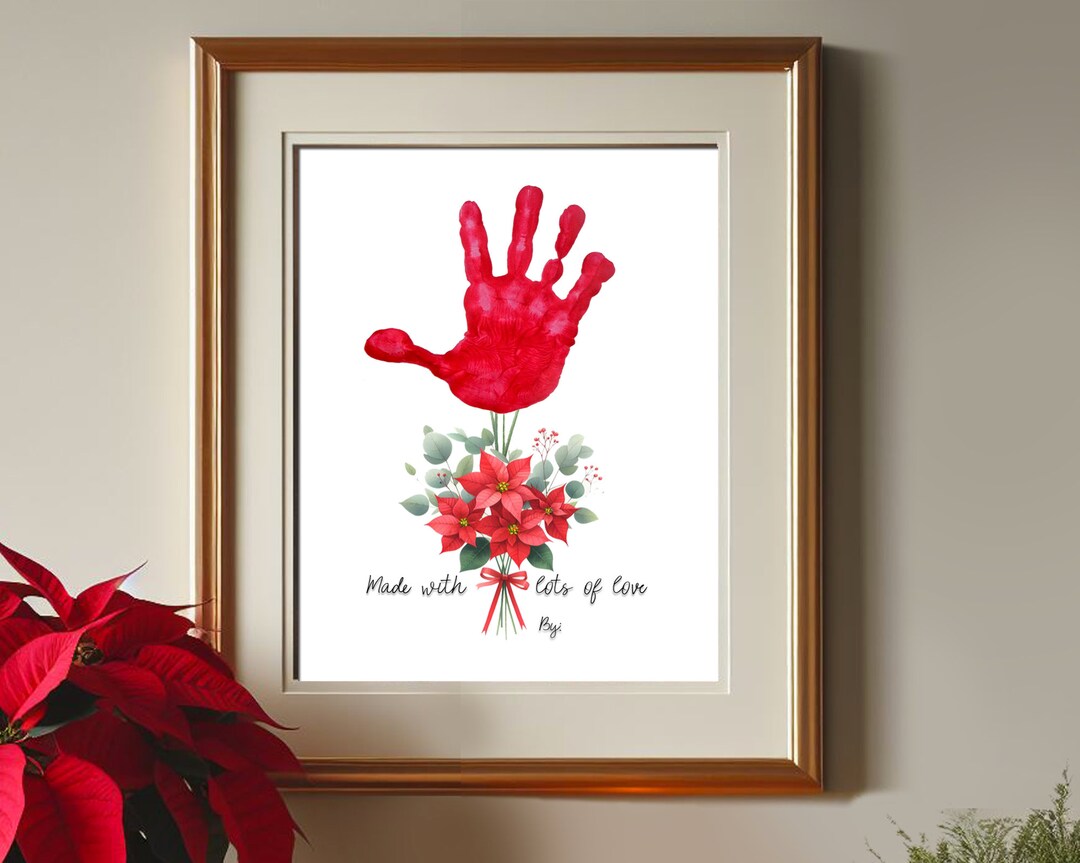 Poinsettia Handprint Art, Christmas Handprint, Handprint Gift, Gifts ...