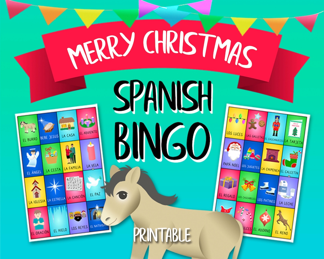 Spanish Christmas Bingo, Loteria, Christmas Bingo Printable, Christmas ...