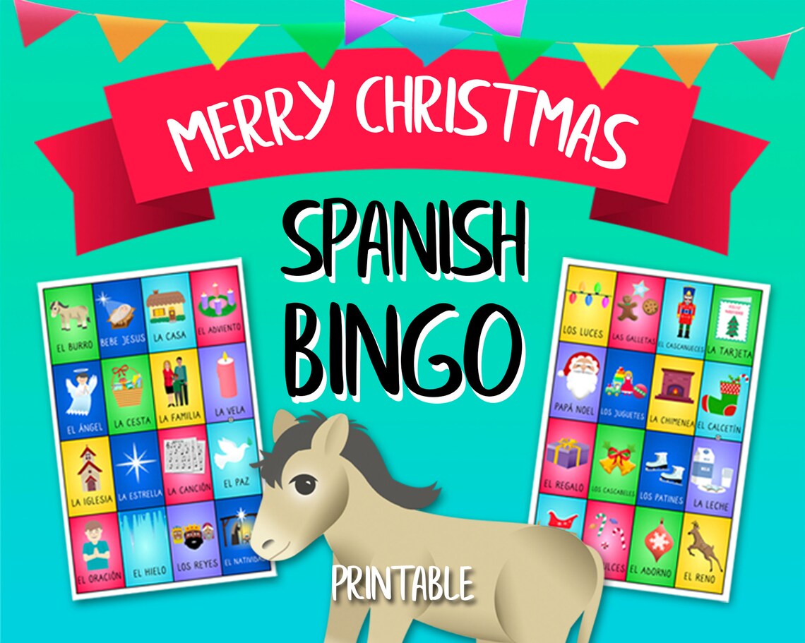 Spanish Christmas Bingo, Loteria, Christmas Bingo Printable, Christmas ...