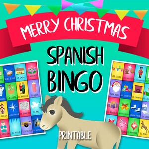 Spanish Christmas Bingo, Loteria, Christmas Bingo Printable, Christmas ...