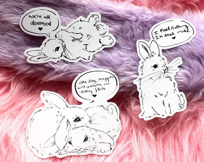 Nihilist Bunnies Stickers - Etsy UK