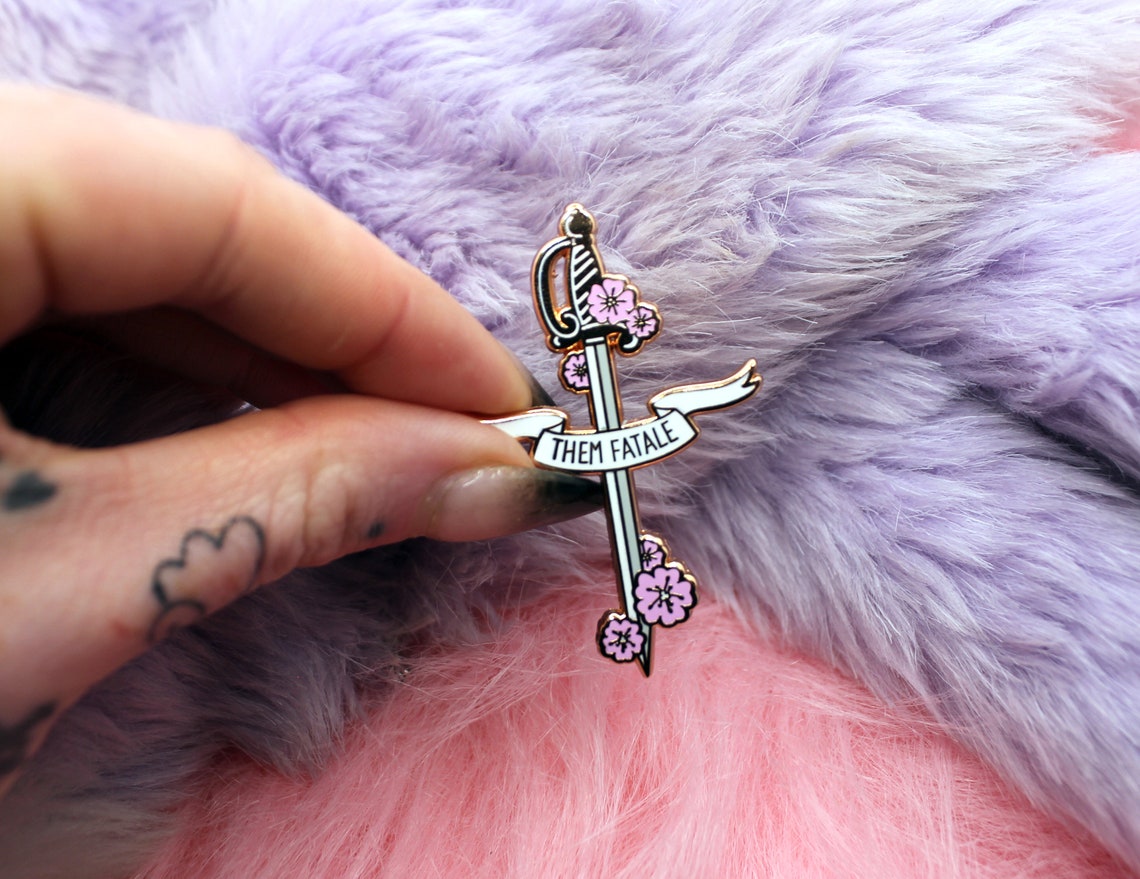 Them Fatale Rapier Sword Enamel Pin A Grade Hard Rose Gold - Etsy