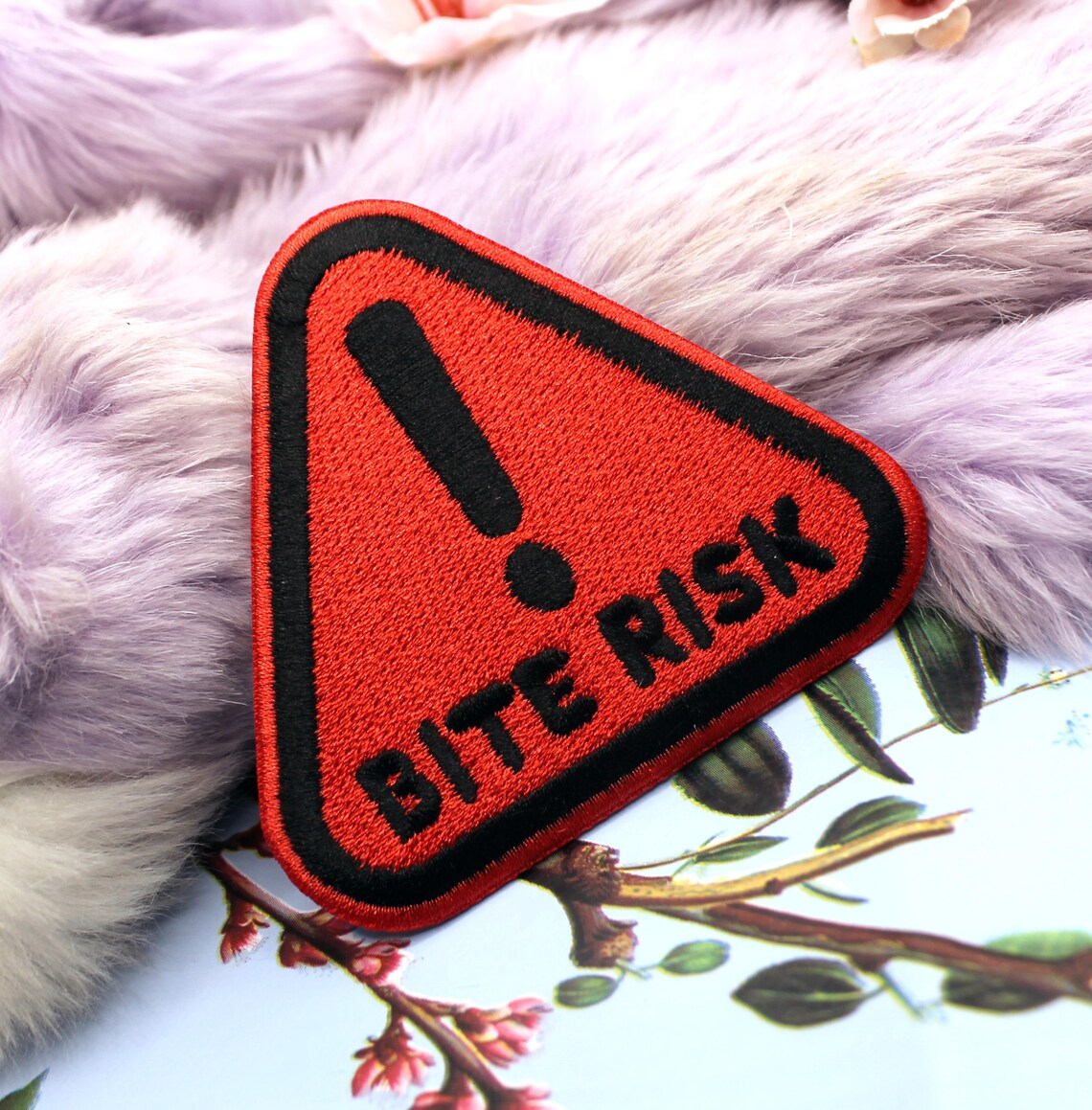 Red Bite Risk Warning Triangle Patch (80mm) - Etsy UK