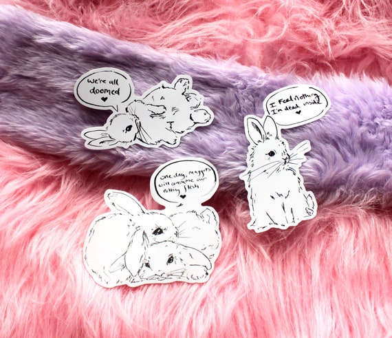 Nihilist Bunnies Stickers | Etsy UK