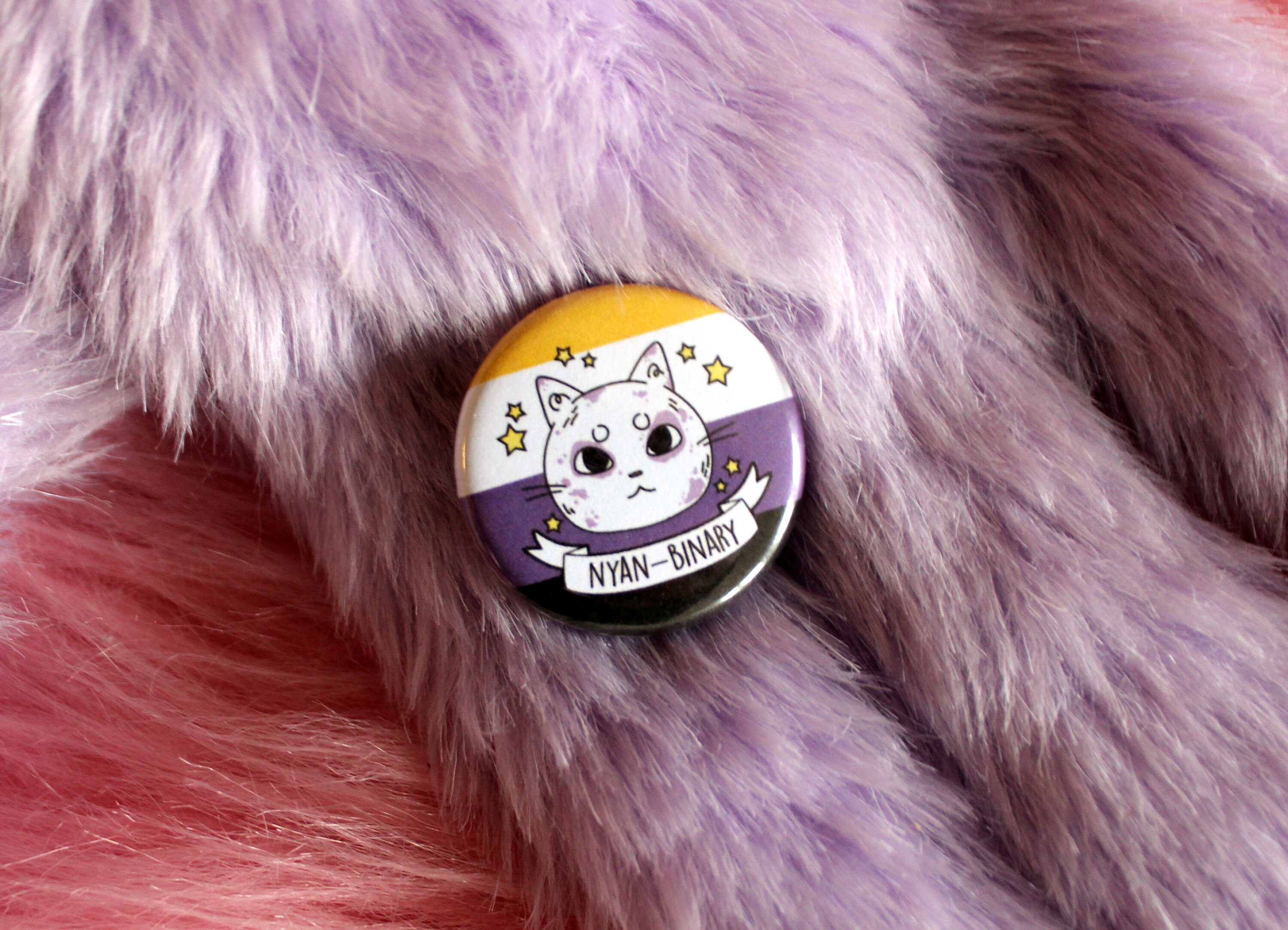 Nyan-binary & Non-beanary Badges 38mm Non-binary Animal - Etsy UK