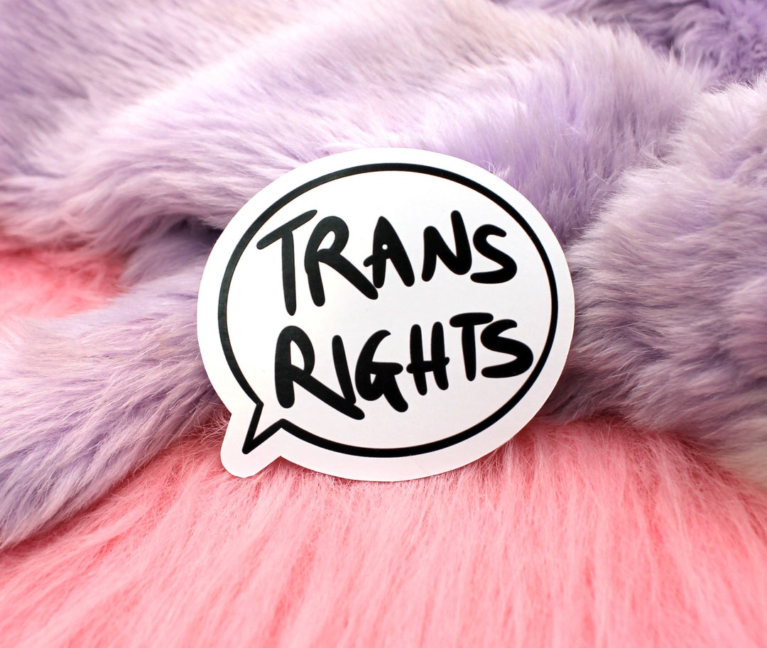 Trans Rights Speech Bubble Sticker: Glossy Vinyl (60mm) - Etsy