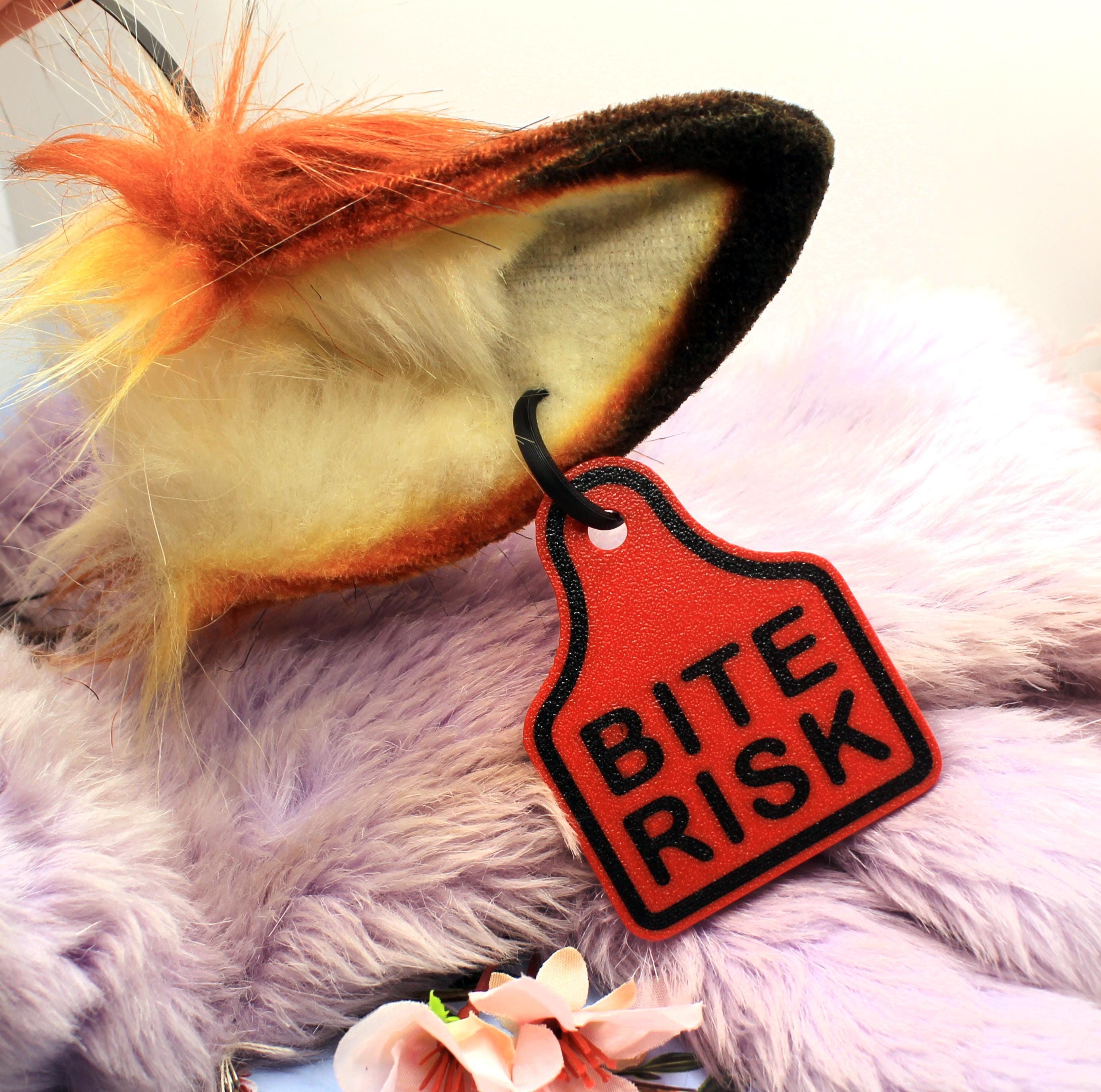 Bite Risk Fursuit Ear Tags (3 Sizes) - Etsy