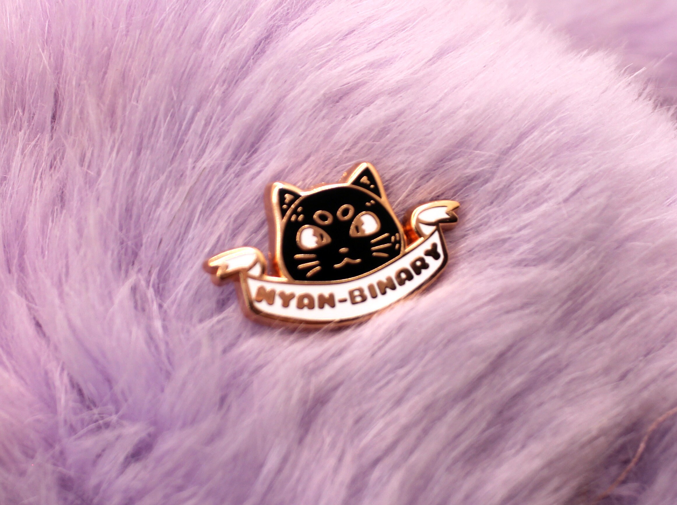 Nyan-binary Enamel Pin A Grade Hard Rose Gold Non-binary - Etsy Australia
