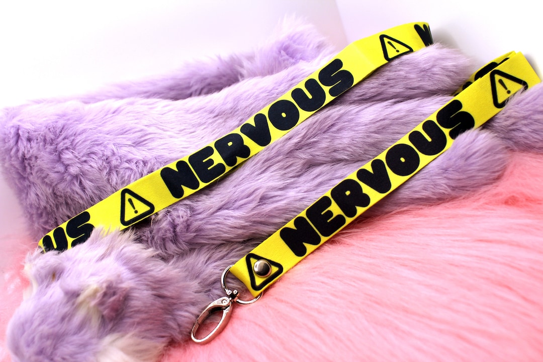 Nervous Yellow Warning Sign 90cm Lanyard - Etsy