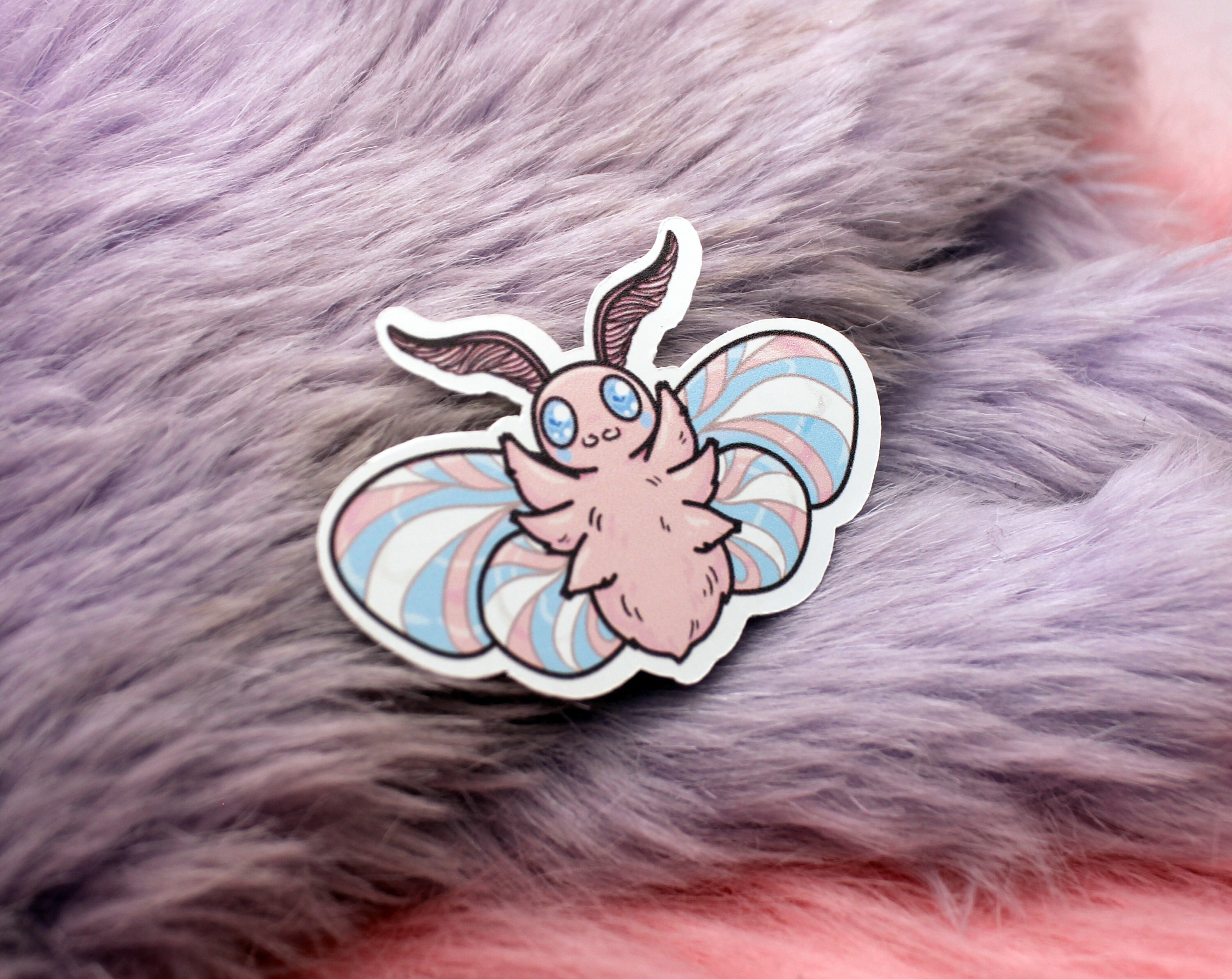 Non-binary & Transgender Flag Moth Pride Stickers 5cm | Etsy