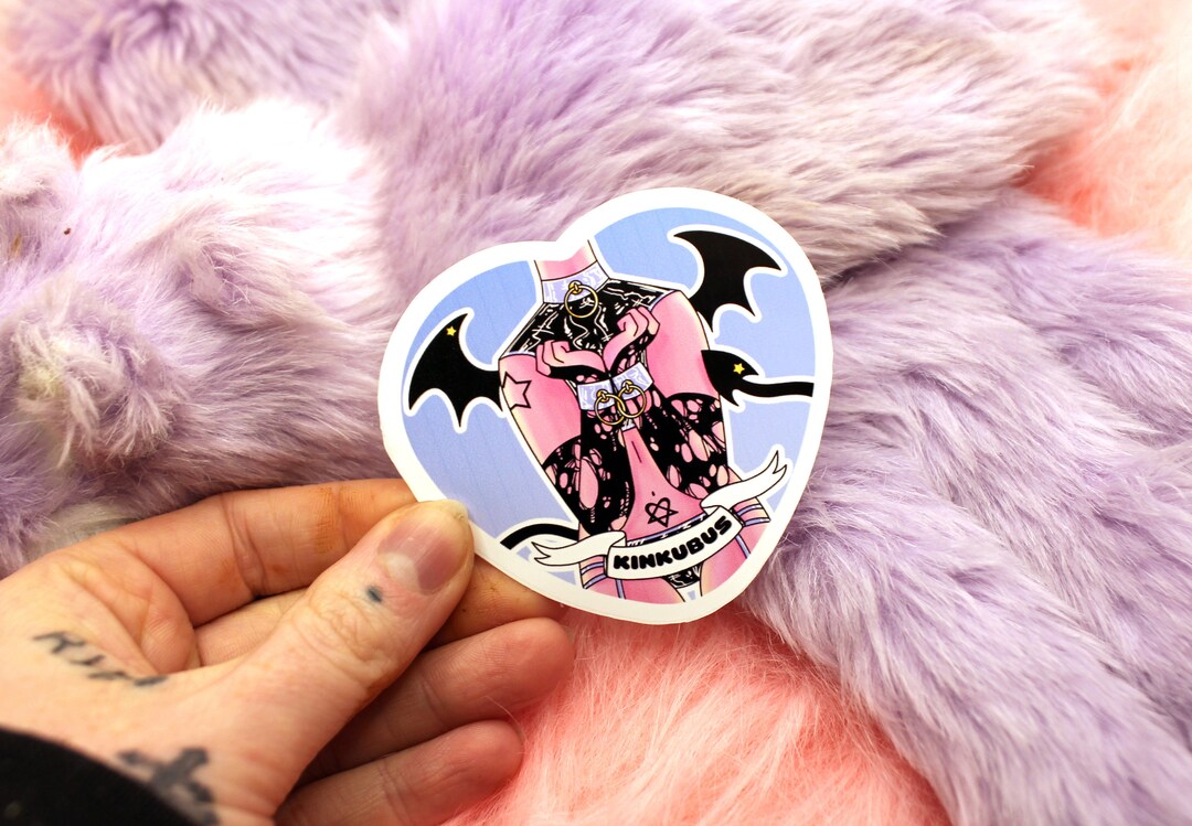 Kinkubus Concubus Heart Sticker (55mm) - Androgynous Demon Stickers - Etsy