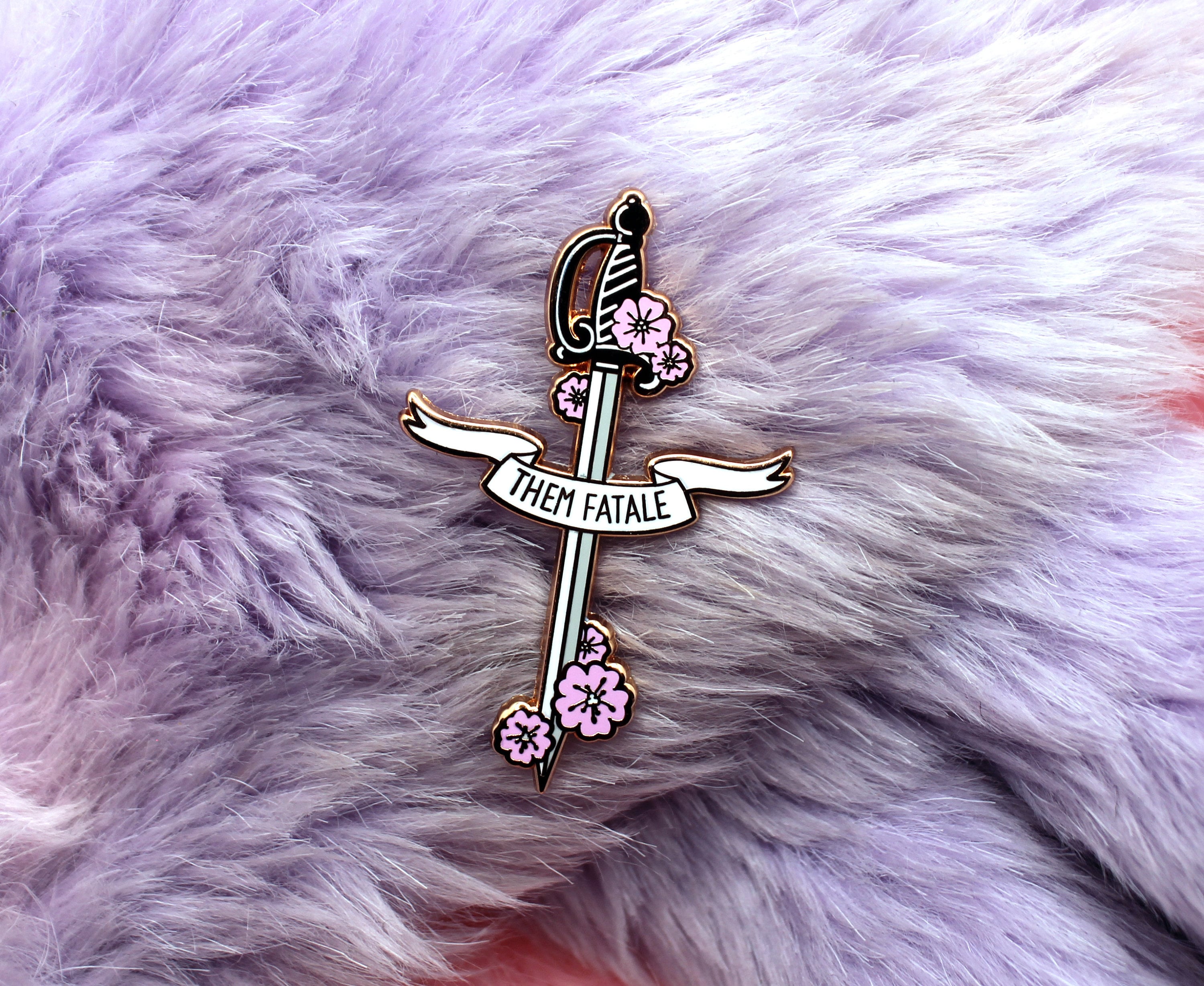 Them Fatale Rapier Sword Enamel Pin A Grade Hard Rose Gold - Etsy