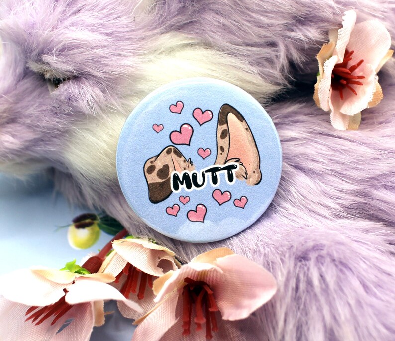 Mutt Blue Cartoon Furry Circular Badge (38mm) - Etsy