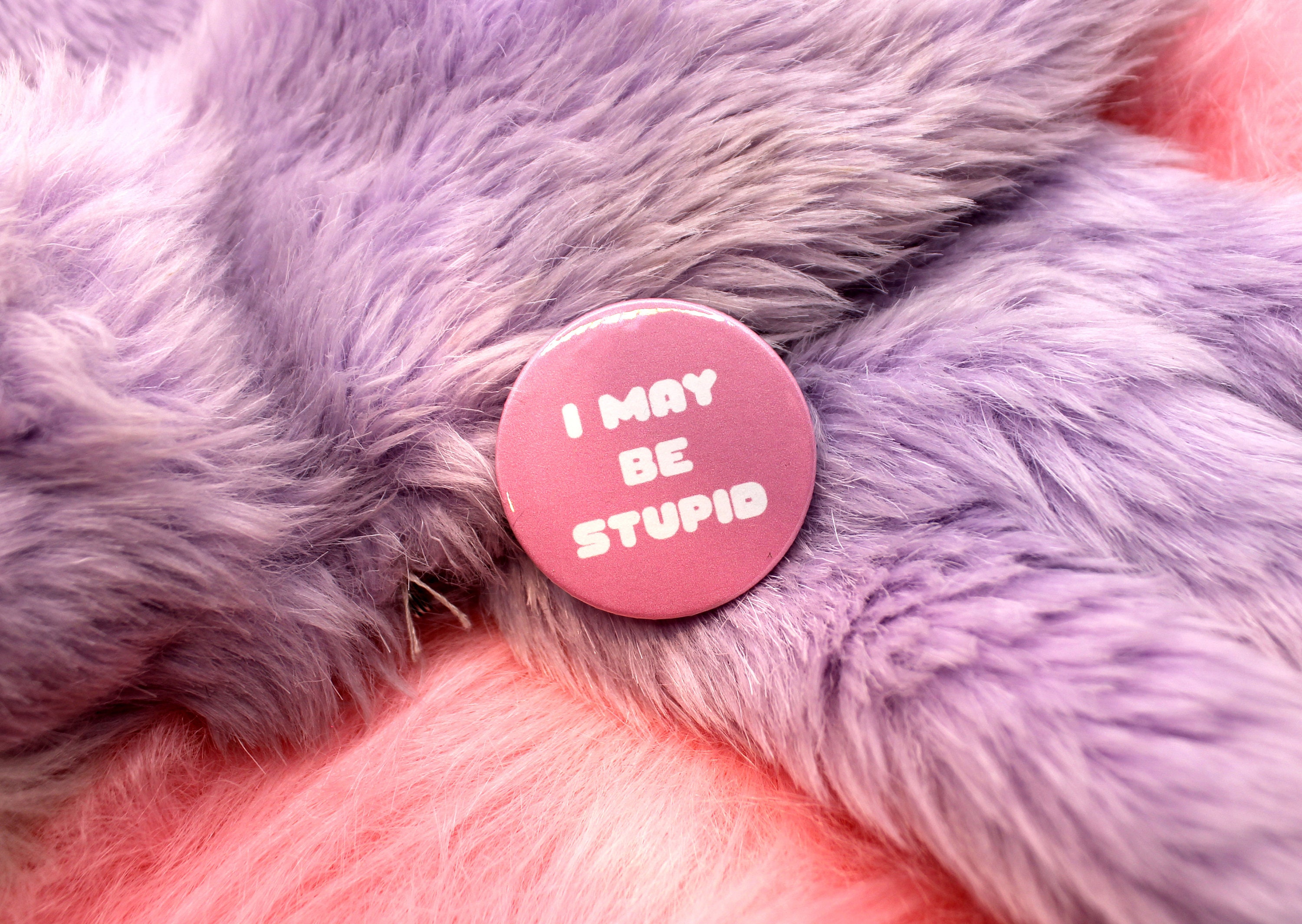 I May Be Stupid Badges 38mm Pink and Black Set | Etsy UK