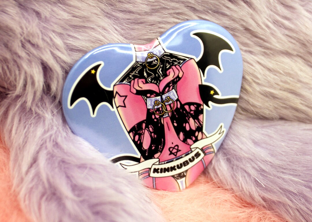 Kinkubus Concubus Heart Badge 55mm Androgynous Demon Badge - Etsy Israel