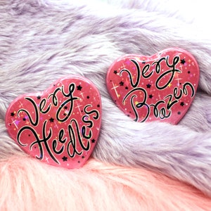Very Brazen Very Heedless Heart Badges (55mm) - Etsy