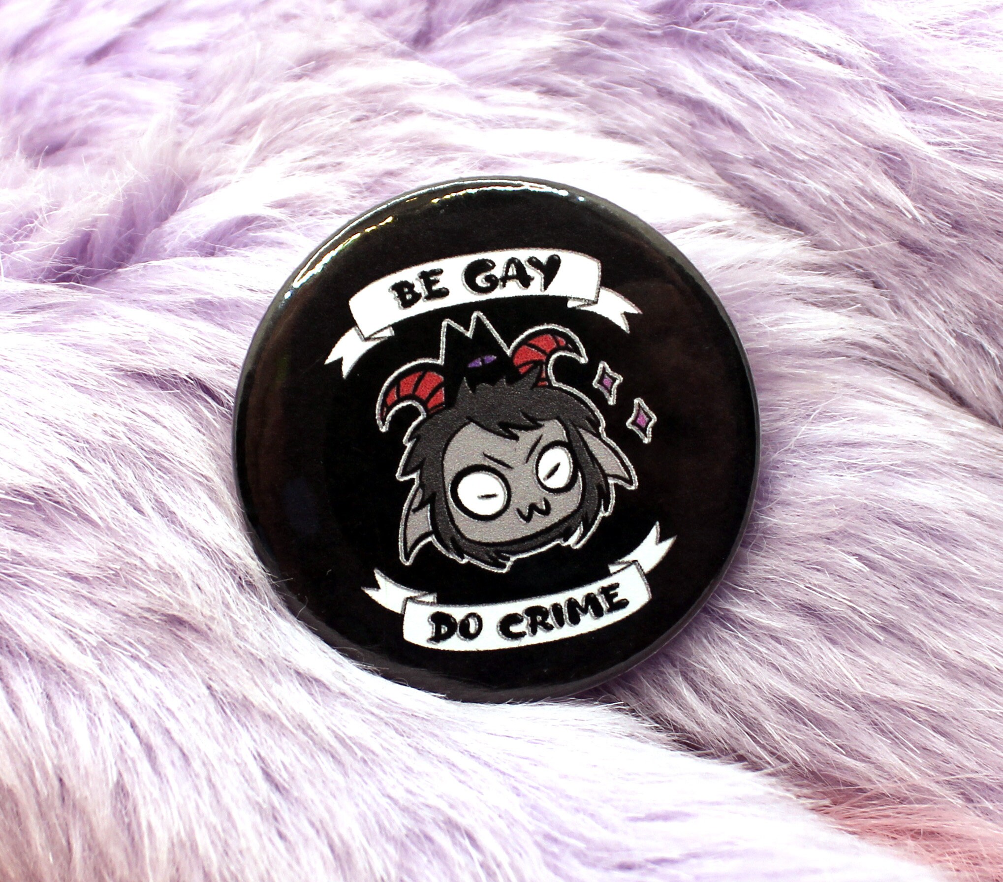 Cult of the Lamb Be Gay Do Crime Goat Badge (38mm) - Etsy
