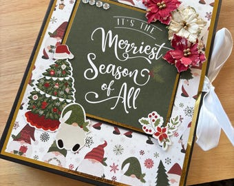 Handmade Christmas Trifold Folio Card, Christmas Card, Blank Christmas Card Folio With Space for ...