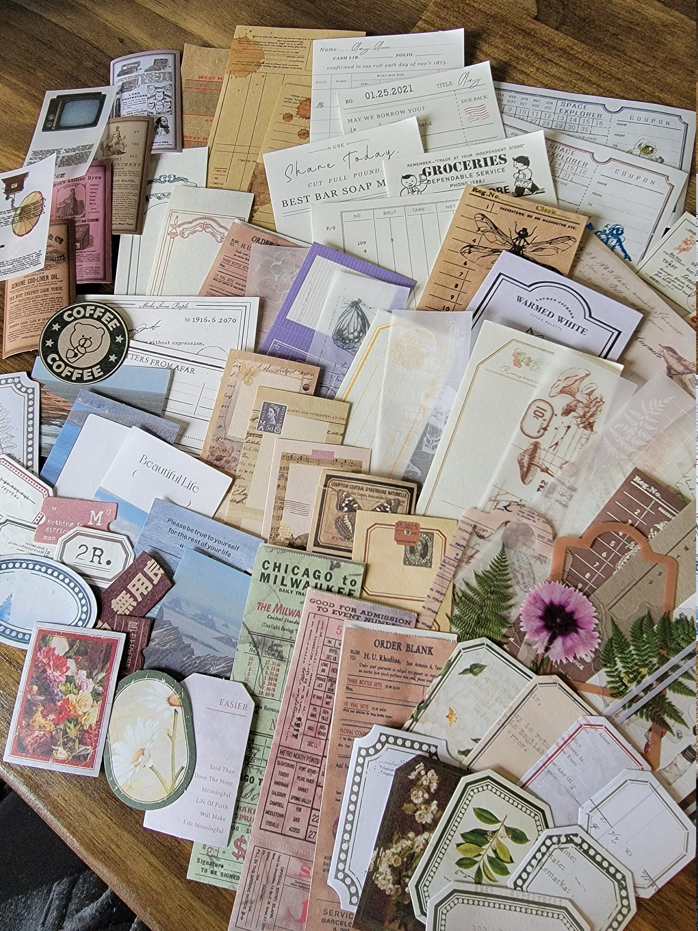 Junk Journal Ephemera Pack Vintage Collage Scrapbooking Journal