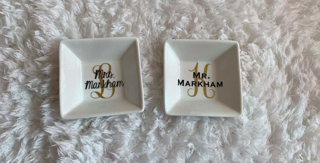 Mr. and Mrs. Monogram Ring Dish, Mrs. Ring Dish, Engagment Party Ring ...