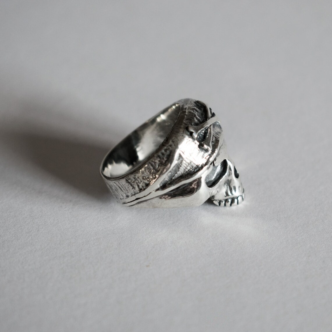 Skull Ring Pirate Skull Ring Sterling Silver Ring Biker | Etsy