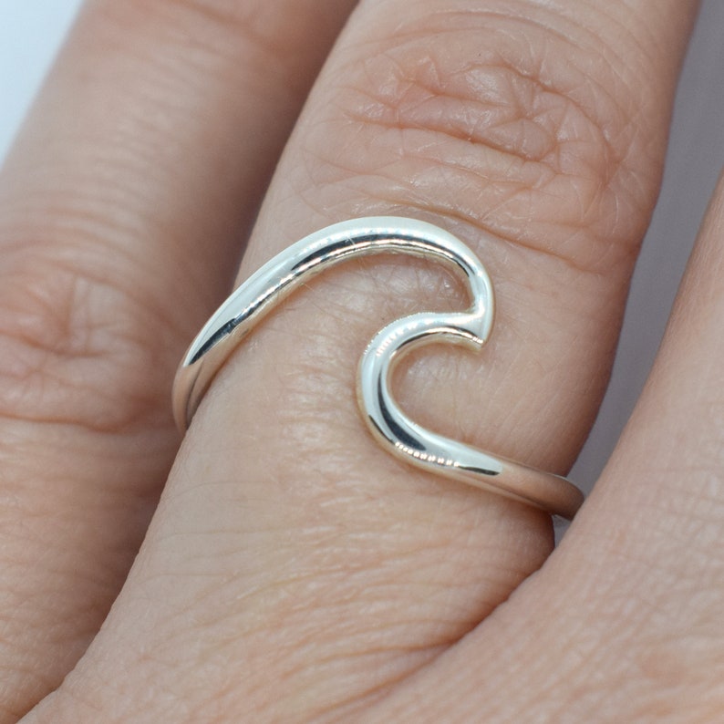 Wave Ring, Ocean Wave Ring, Sterling Silver Wave Ring, Handmade Wave ...
