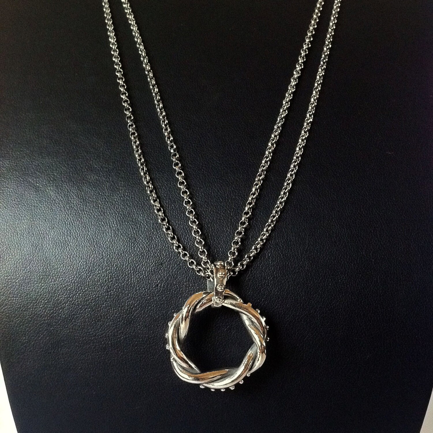 Handmade Necklace, Sterling Silver Necklace, Interlaced Centerpiece ...