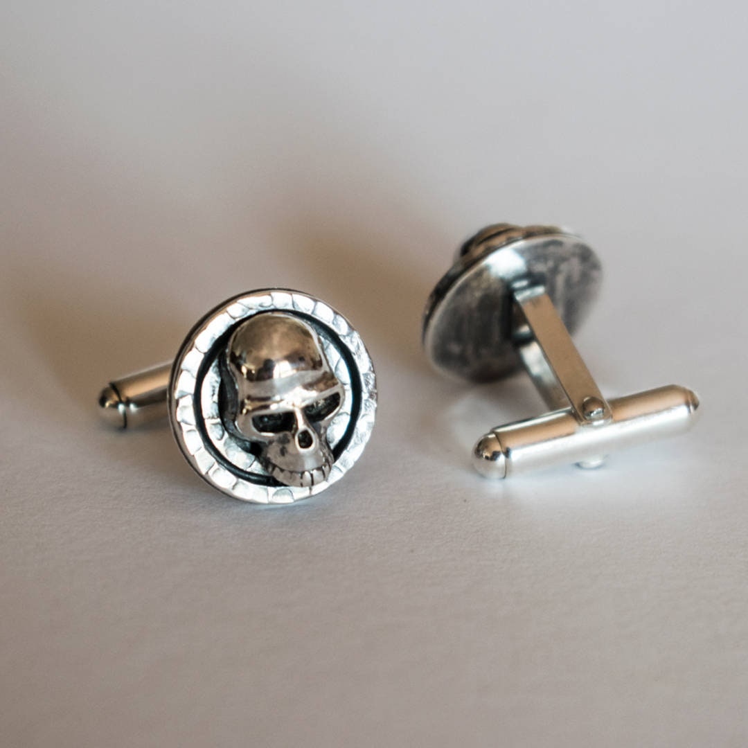 Skull Cufflinks, Sterling Silver Cufflinks, Steampunk Cufflinks ...