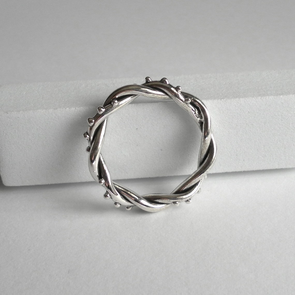 Sterling Silver Ring Interlaced Ring Polished and Oxidized - Etsy
