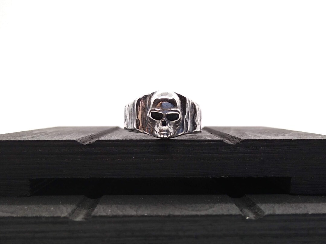 Skull Ring, Hammered Skull Ring, Sterling Silver Skull Ring, Handmade ...