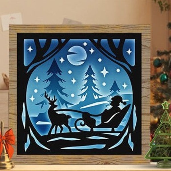 3d Santa Shadow Box - Etsy